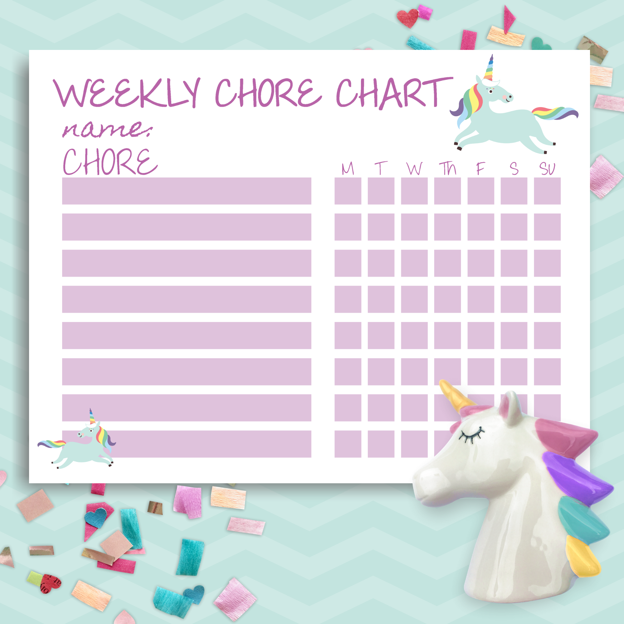 Printable Unicorn Chore Chart for Kids – Carrie Elle
