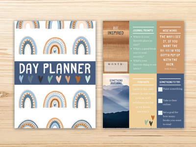 Printable Neutral Boho Rainbow Planner Inserts for Happy Planner ...