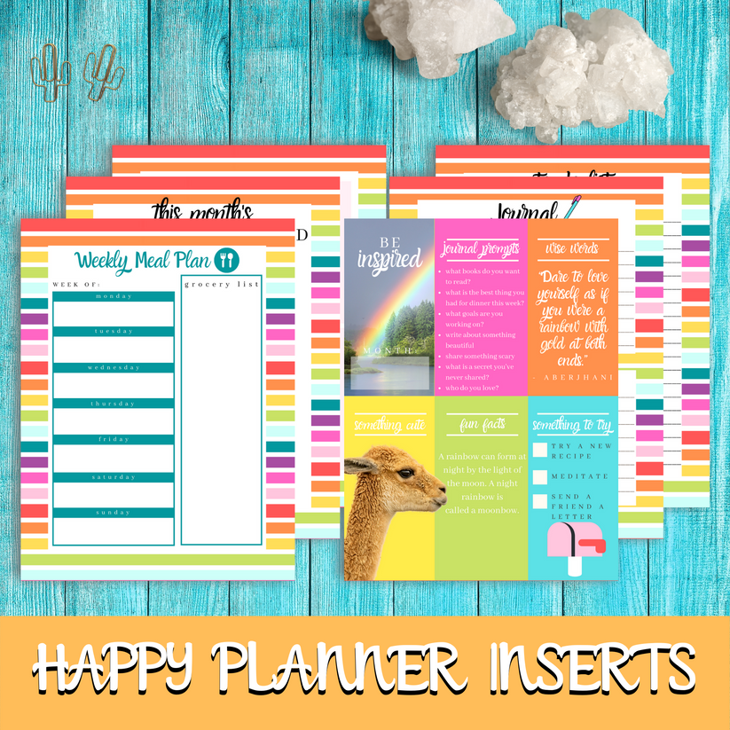 Rainbow Day Planner Inserts for Happy Planner – Carrie Elle