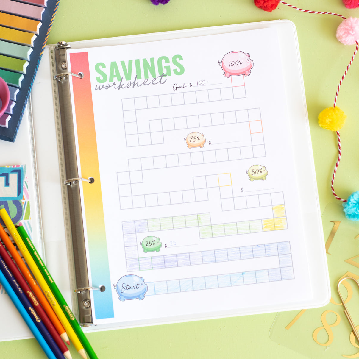 Printable Savings Worksheet – Carrie Elle