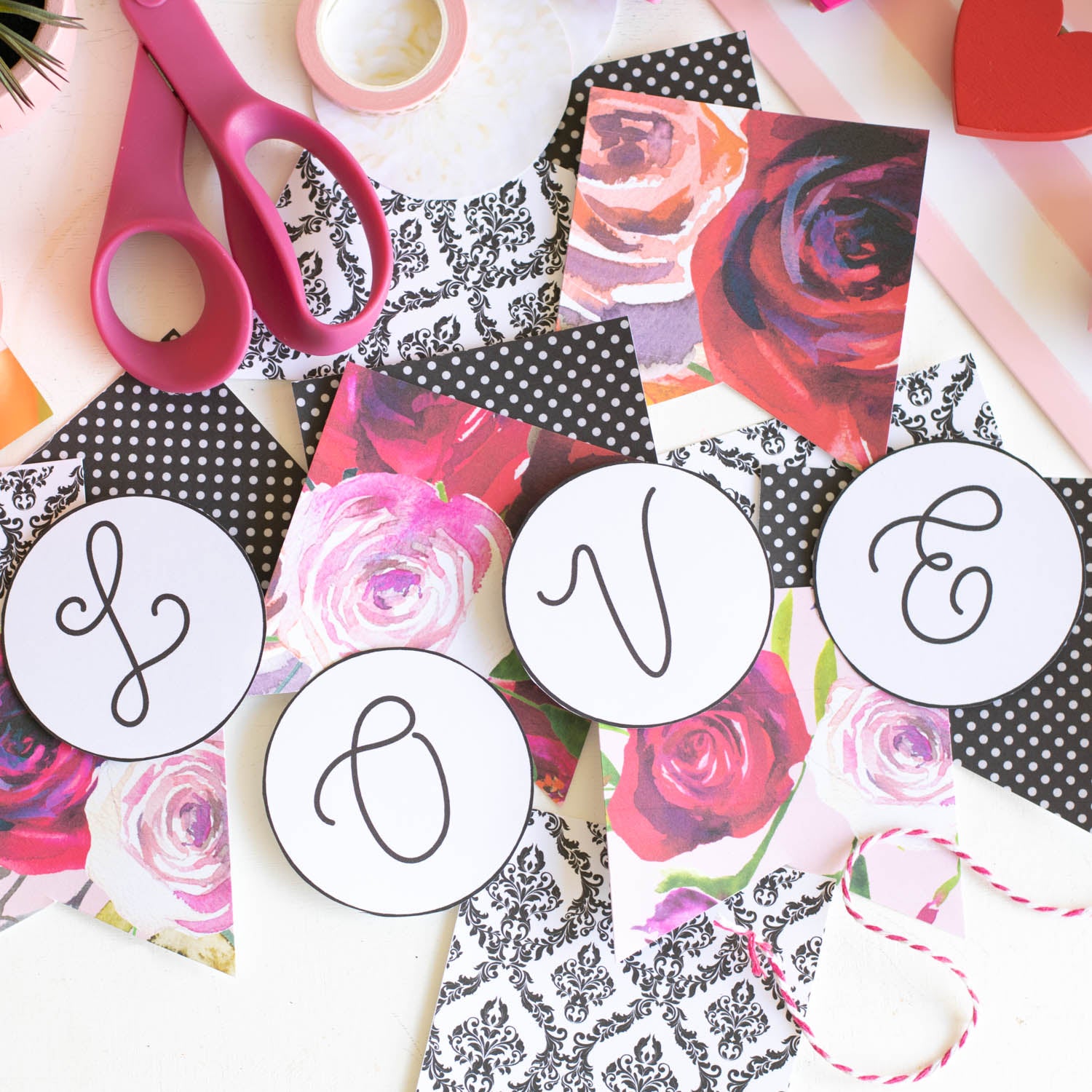 Printable Love Banner for Valentine's Day – Carrie Elle