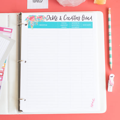 Printable Spend Well Budgeting Planner {Wild Thing} – Carrie Elle