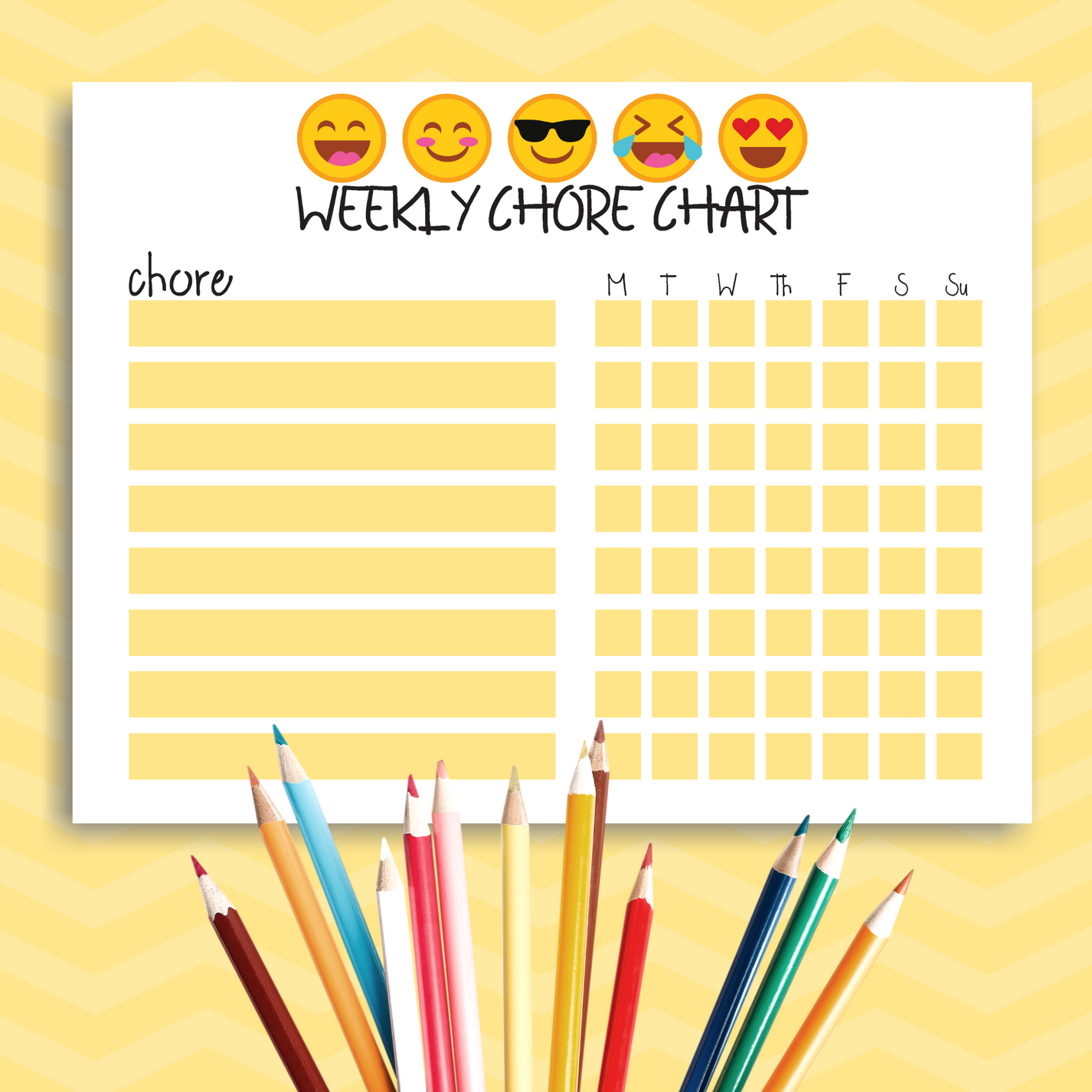 Printable Emoji Chore Chart for Kids – Carrie Elle