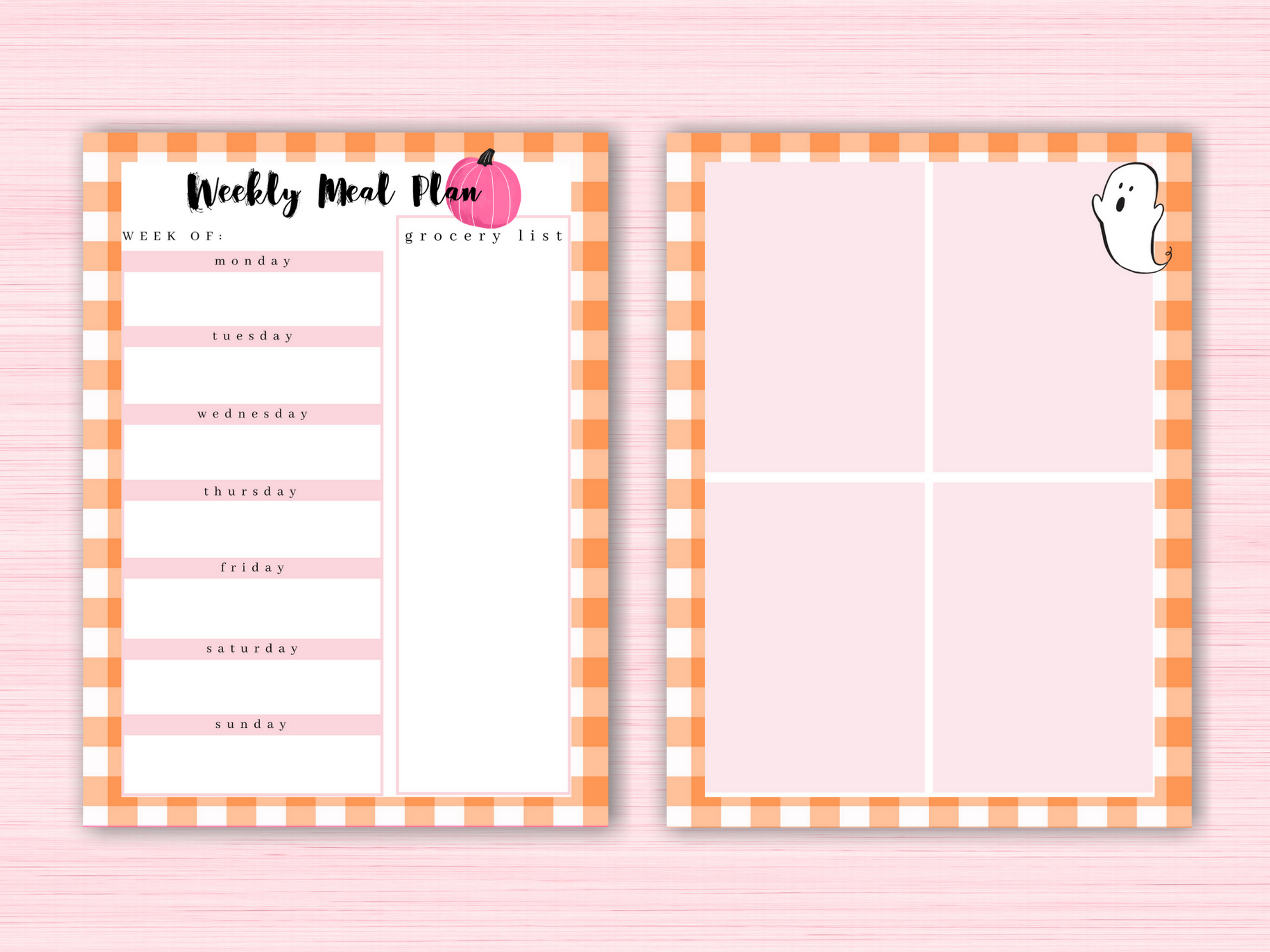 Printable Pink Halloween Planner Inserts for Happy Planner – Carrie Elle