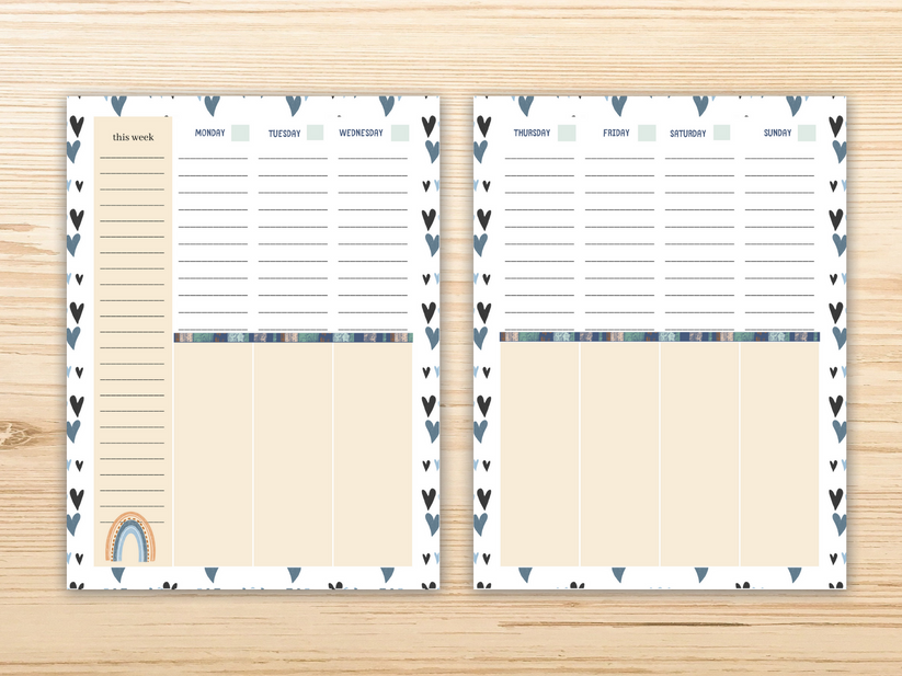 Printable Neutral Boho Rainbow Planner Inserts for Happy Planner ...